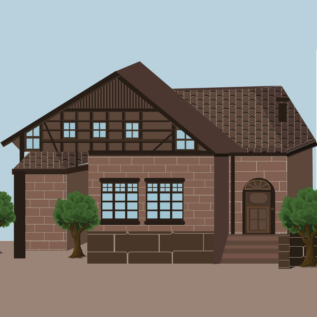 Aesthetic House Illustration Vector Design - MasterBundles