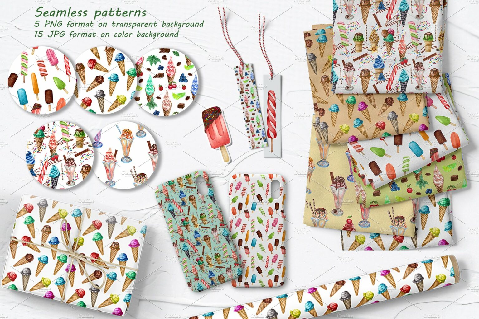 Ice Cream Watercolor Clipart – MasterBundles