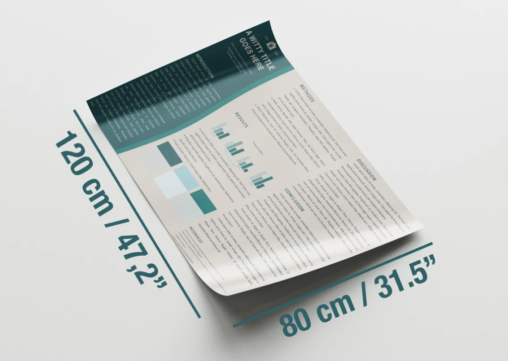 Science Poster Model In Powerpoint | Warm Blue | Horizontal – MasterBundles