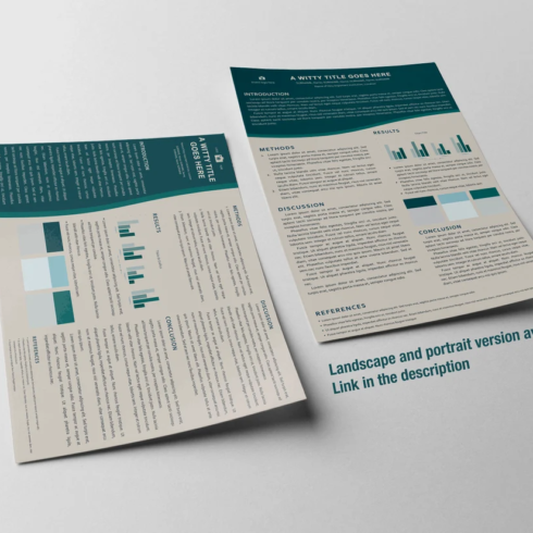 Science Poster Model In Powerpoint | Warm Blue | Horizontal | MasterBundles