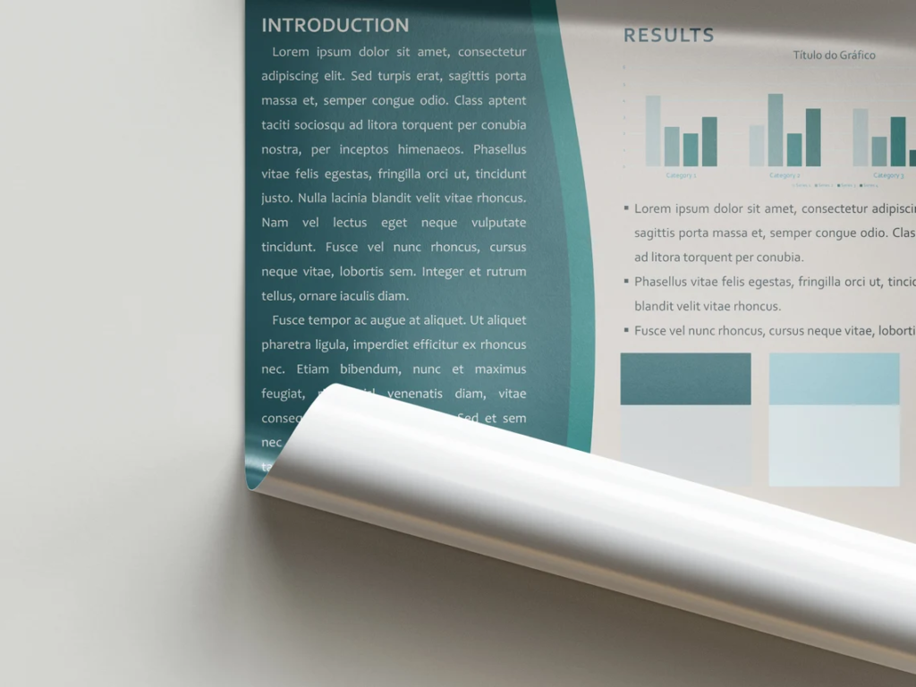 Science Poster Model In Powerpoint | Warm Blue | Horizontal – MasterBundles