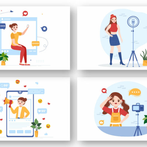 12 Celebrity Influencer Design Illustration | MasterBundles