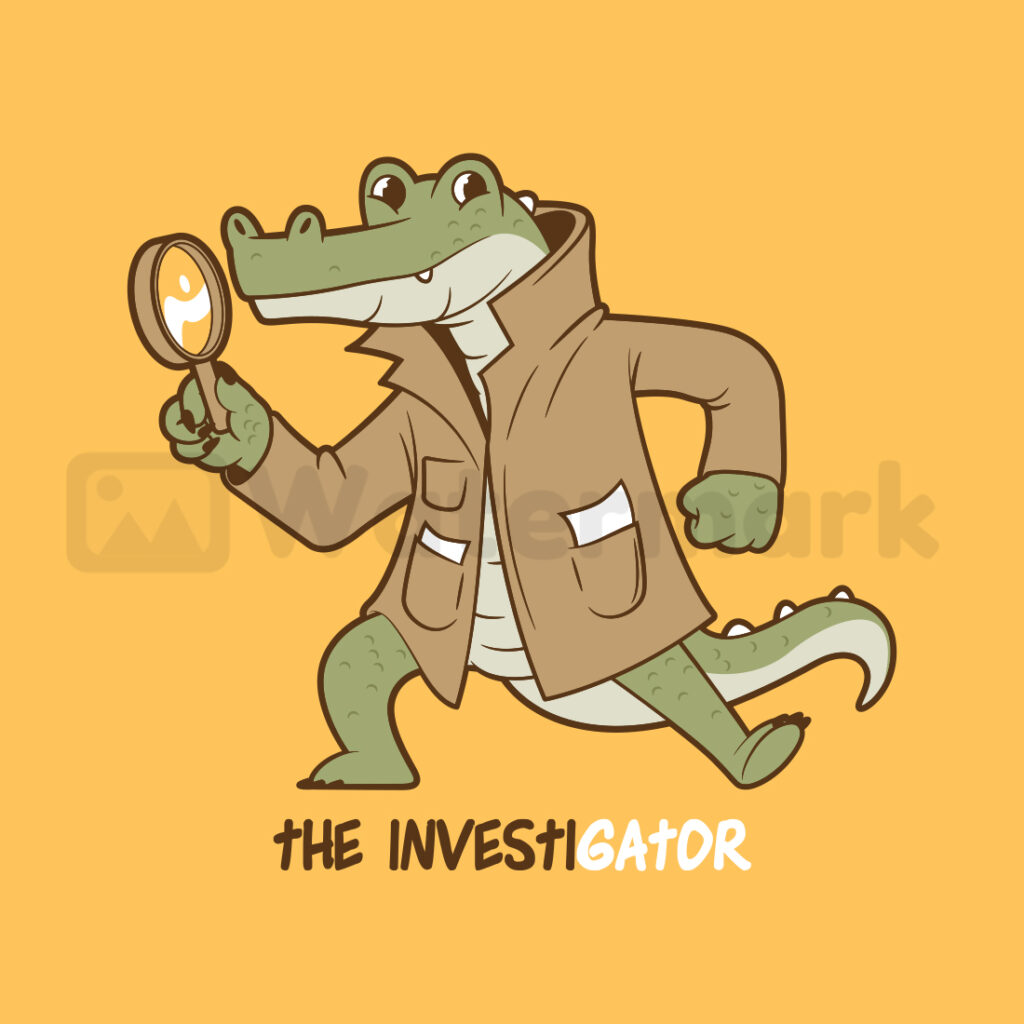 Crocodile InvestiGator Design Illustration - MasterBundles
