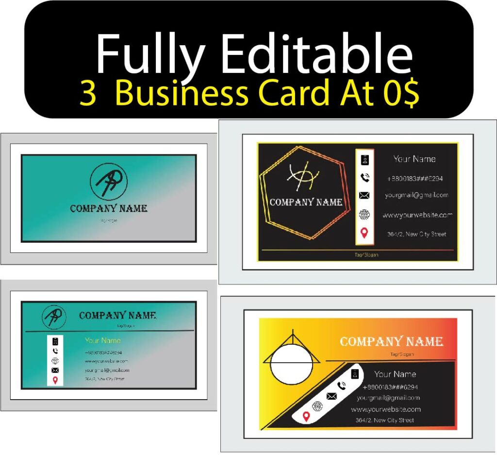 Fully editable Business card at 0$ - MasterBundles