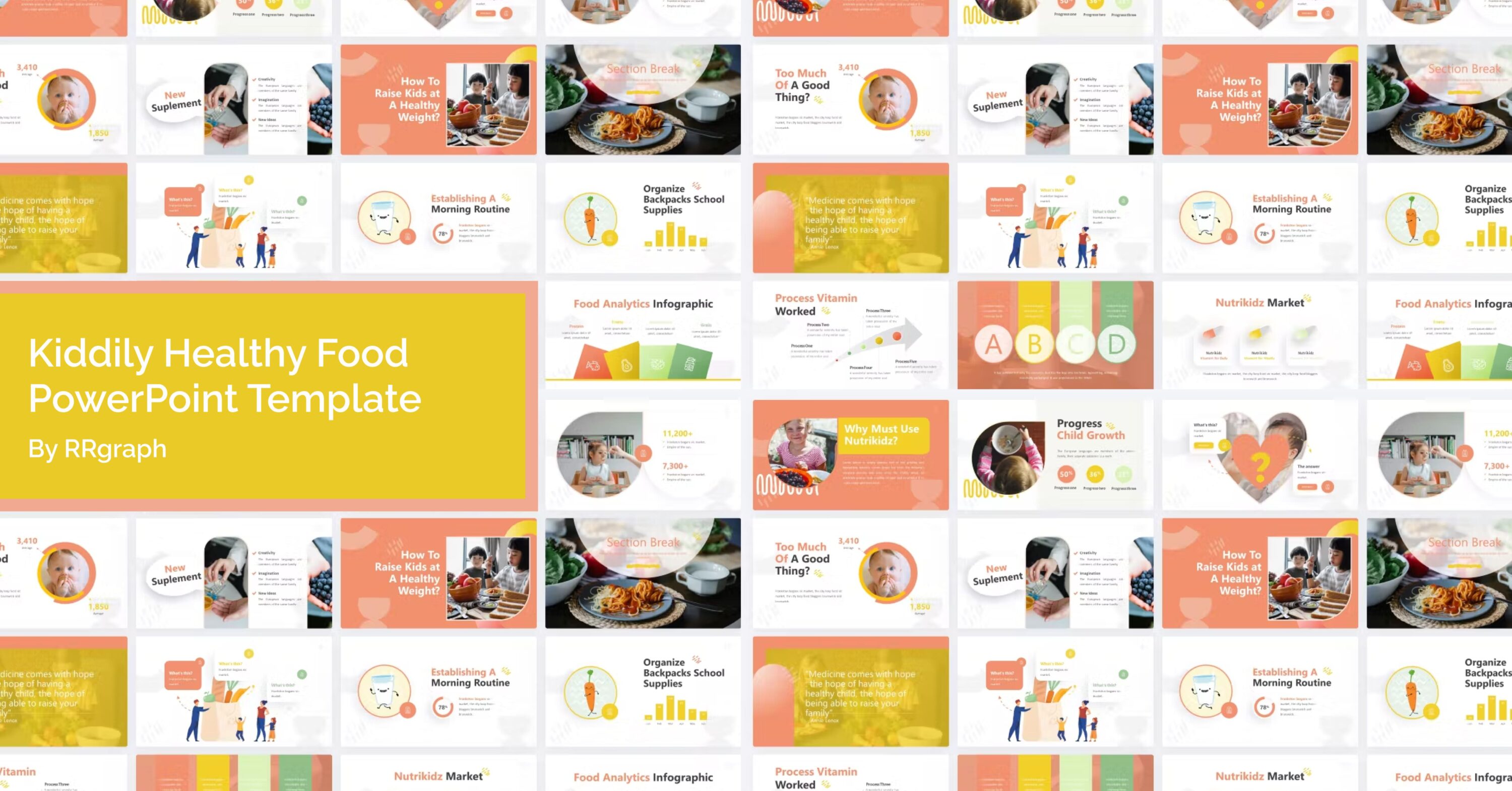 Kiddily Healthy Food PowerPoint Template – MasterBundles