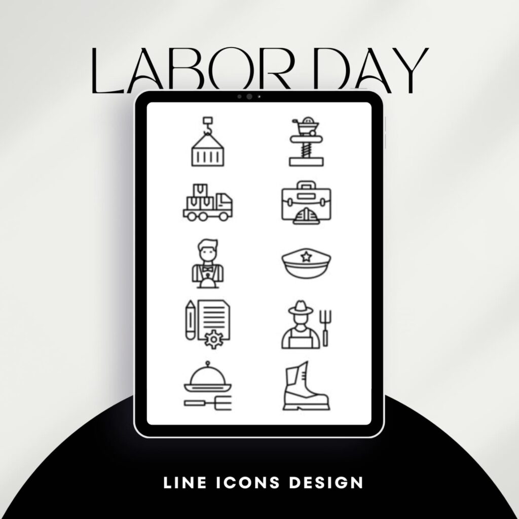 Labor Day Line Icons Design – MasterBundles