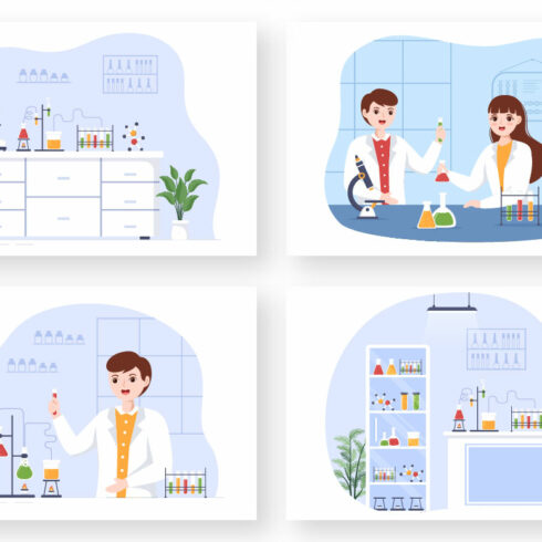11 Laboratory Design Illustration | MasterBundles