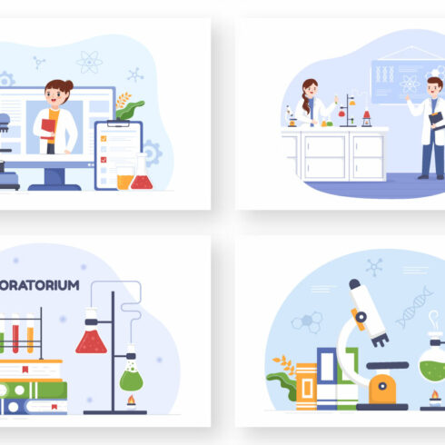 11 Laboratory Design Illustration | MasterBundles