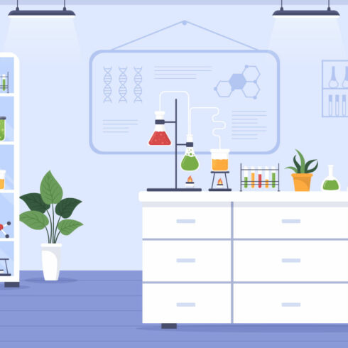 11 Laboratory Design Illustration | MasterBundles