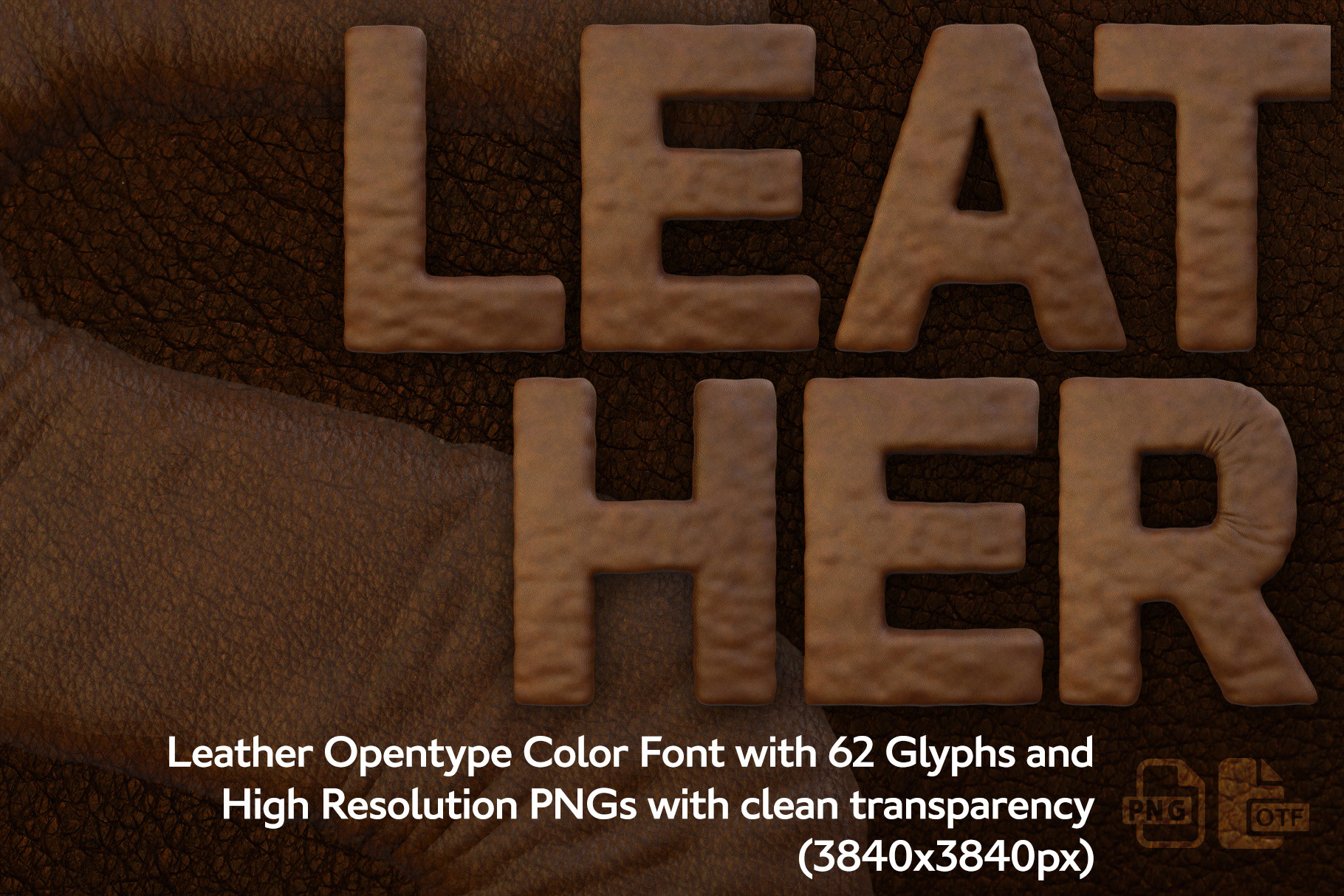 MS Leather Color Font & PNG - MasterBundles