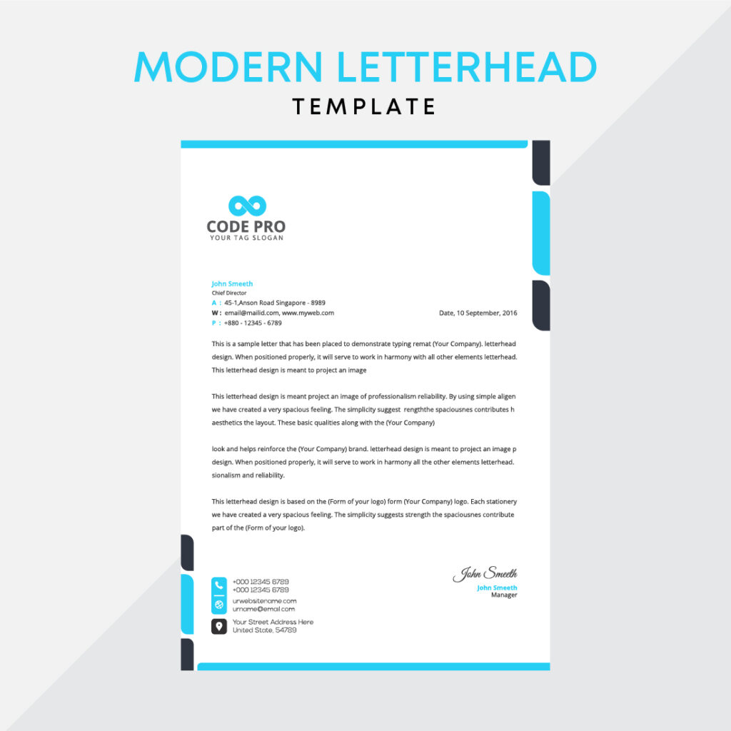 Corporate Letterhead Design Template - MasterBundles
