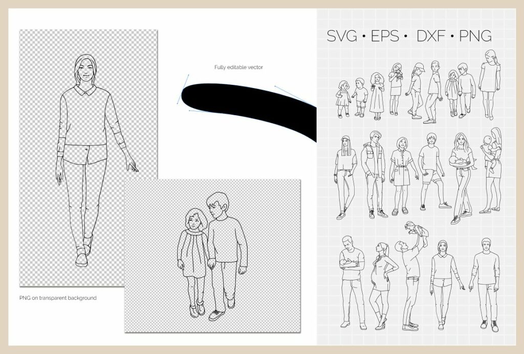 Parenthood. Line Art Family Set – MasterBundles