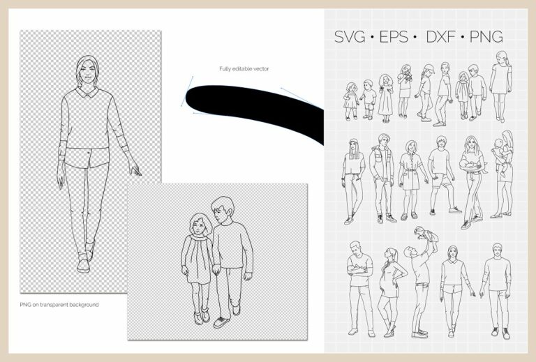 Parenthood. Line Art Family Set – MasterBundles