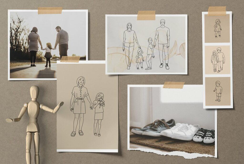 Parenthood. Line Art Family Set – MasterBundles