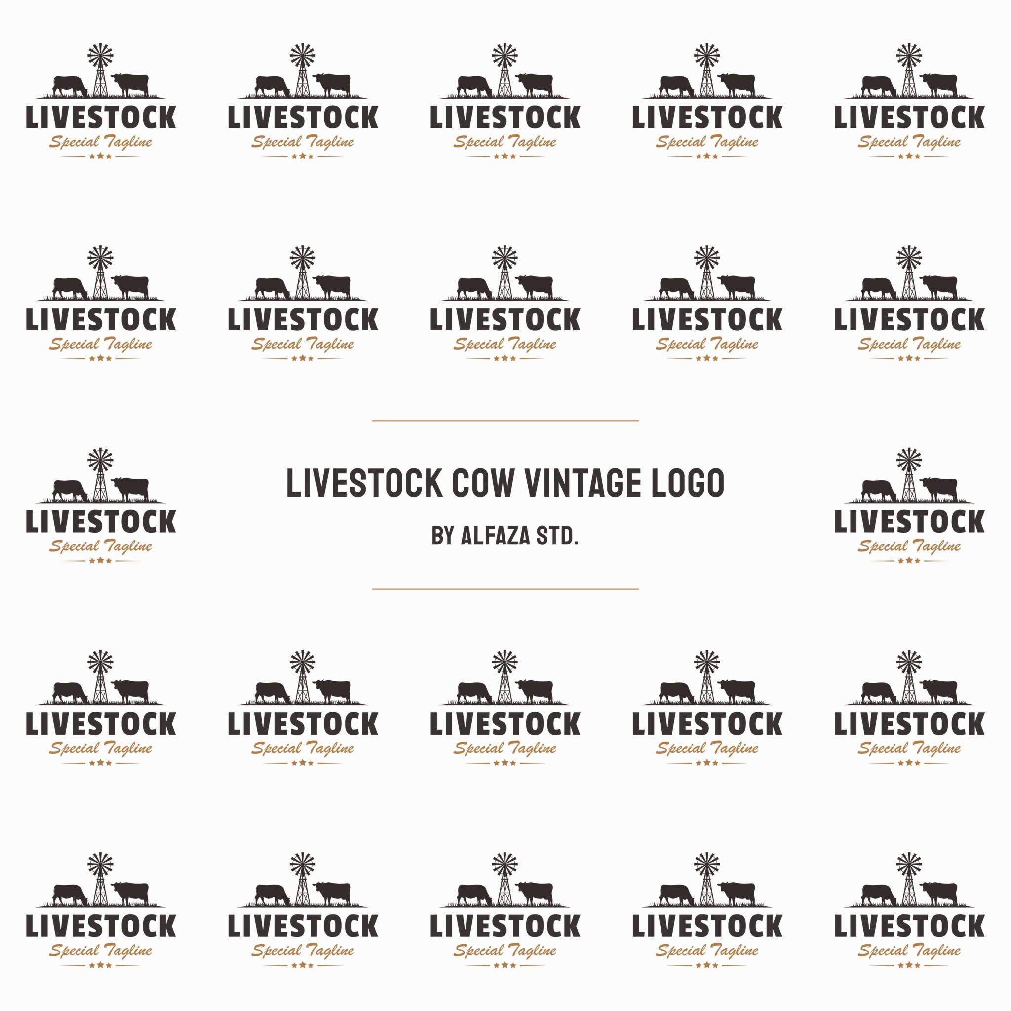 Livestock Cattle Emblem Farm Logo | MasterBundles