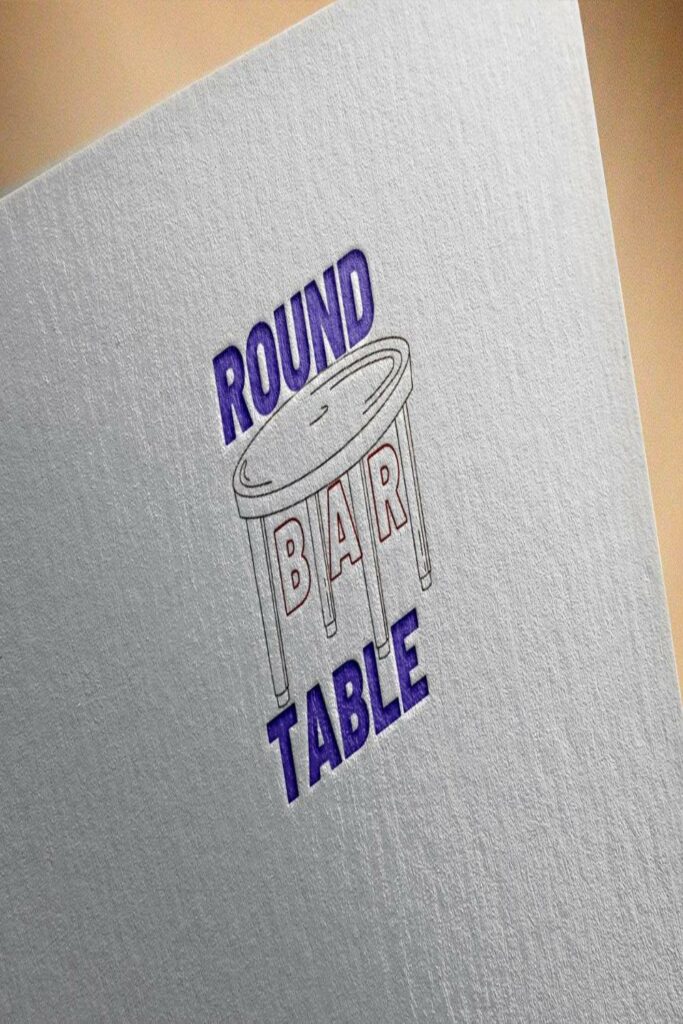 Round Table Bar Logo Design - MasterBundles