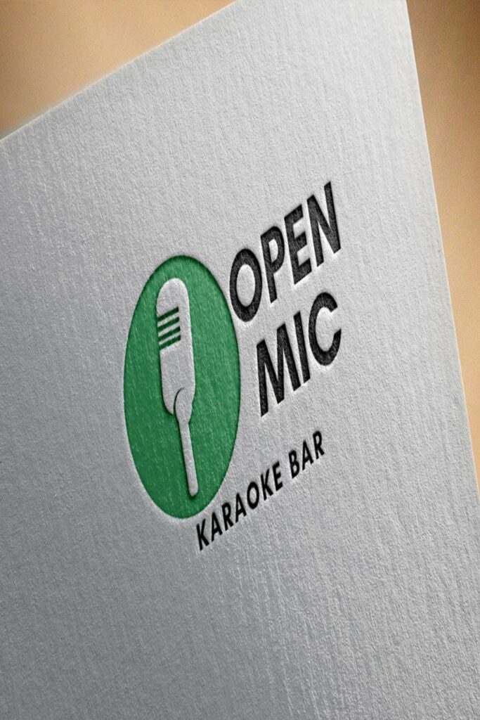 OPEN MIC karaoke bar Logo Design - MasterBundles
