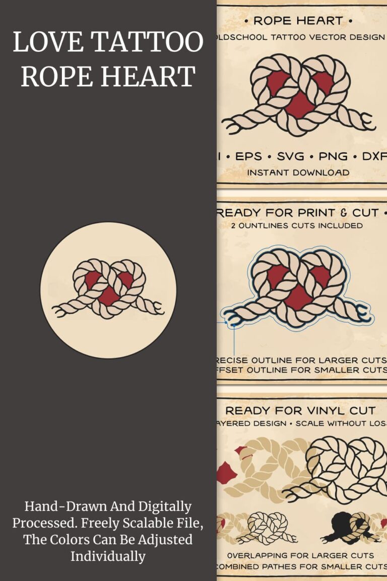 Love Tattoo Rope Heart - Cricut – MasterBundles