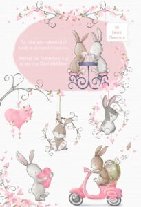 Cute Bunny Valentine's Clipart – MasterBundles