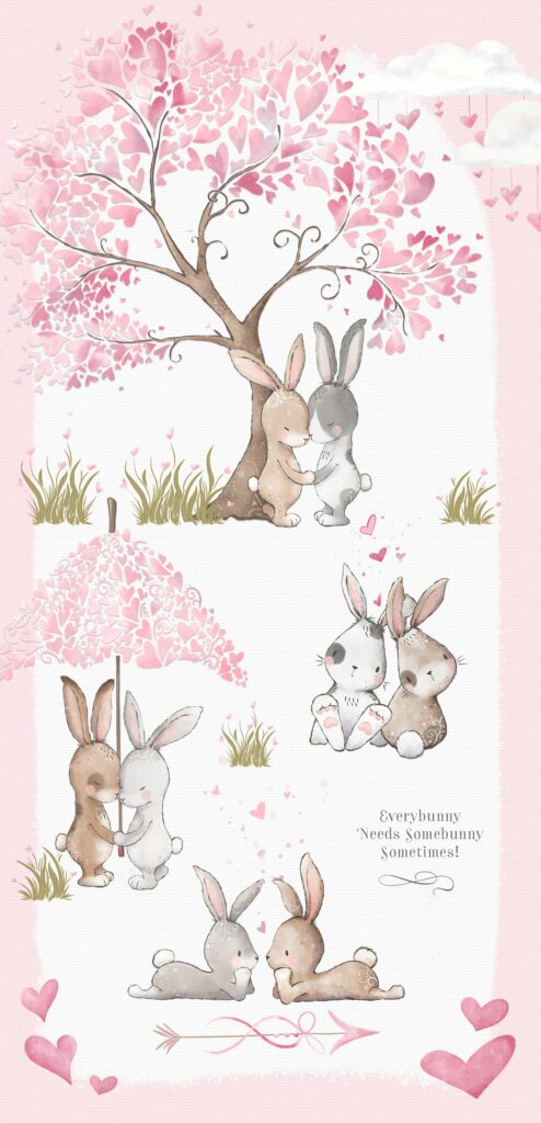 Cute Bunny Valentine's Clipart – MasterBundles