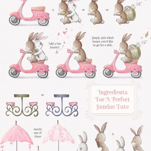 Cute Bunny Valentine's Clipart – MasterBundles