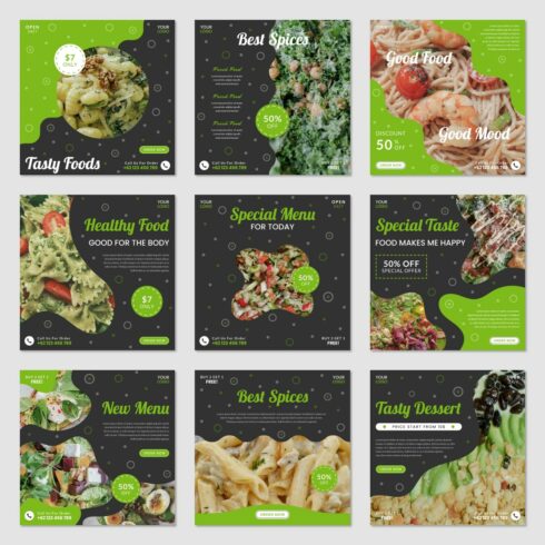 Culinary Food Social Media Post Templates - Only $8 - MasterBundles