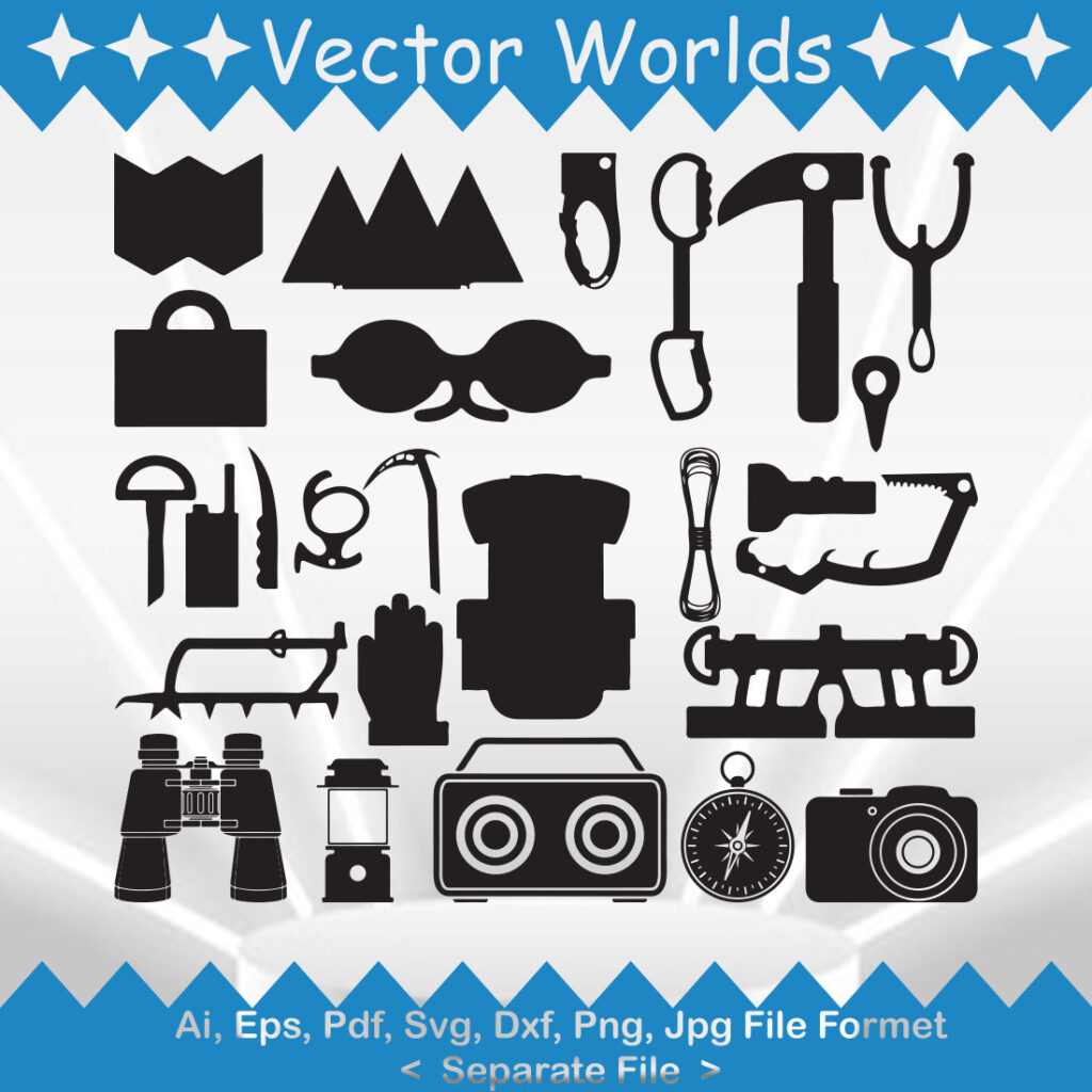 Trekking Equipment SVG Vector Design - MasterBundles