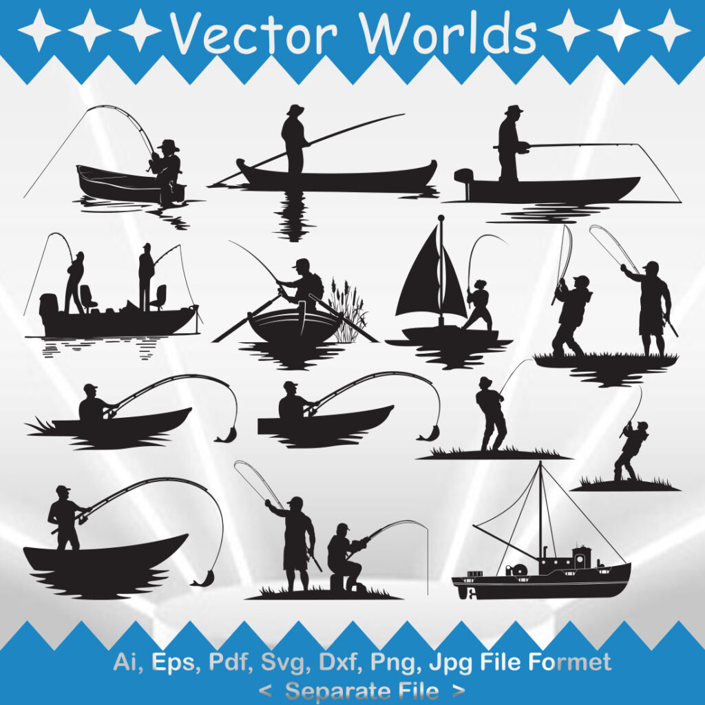 Boating Fisherman SVG Vector Design - MasterBundles