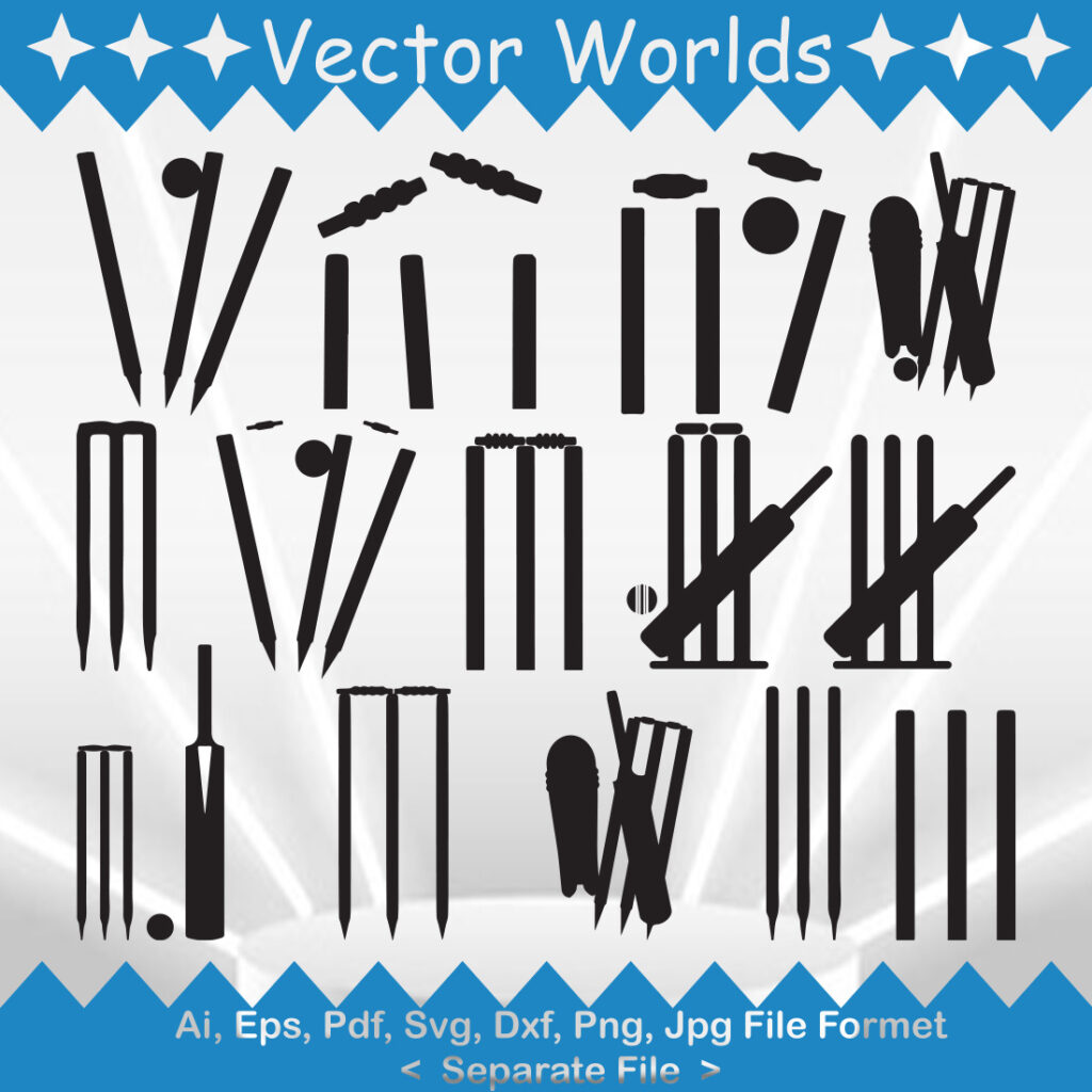 Cricket Stump SVG Vector Design - MasterBundles