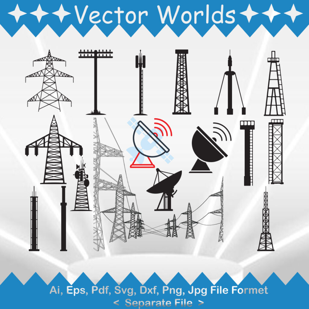 Transmission Tower SVG Vector Design - MasterBundles
