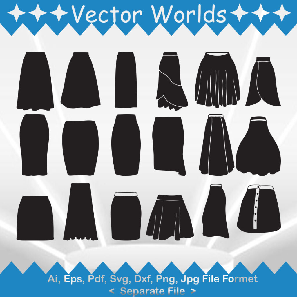 Long Skirt SVG Vector Design - MasterBundles