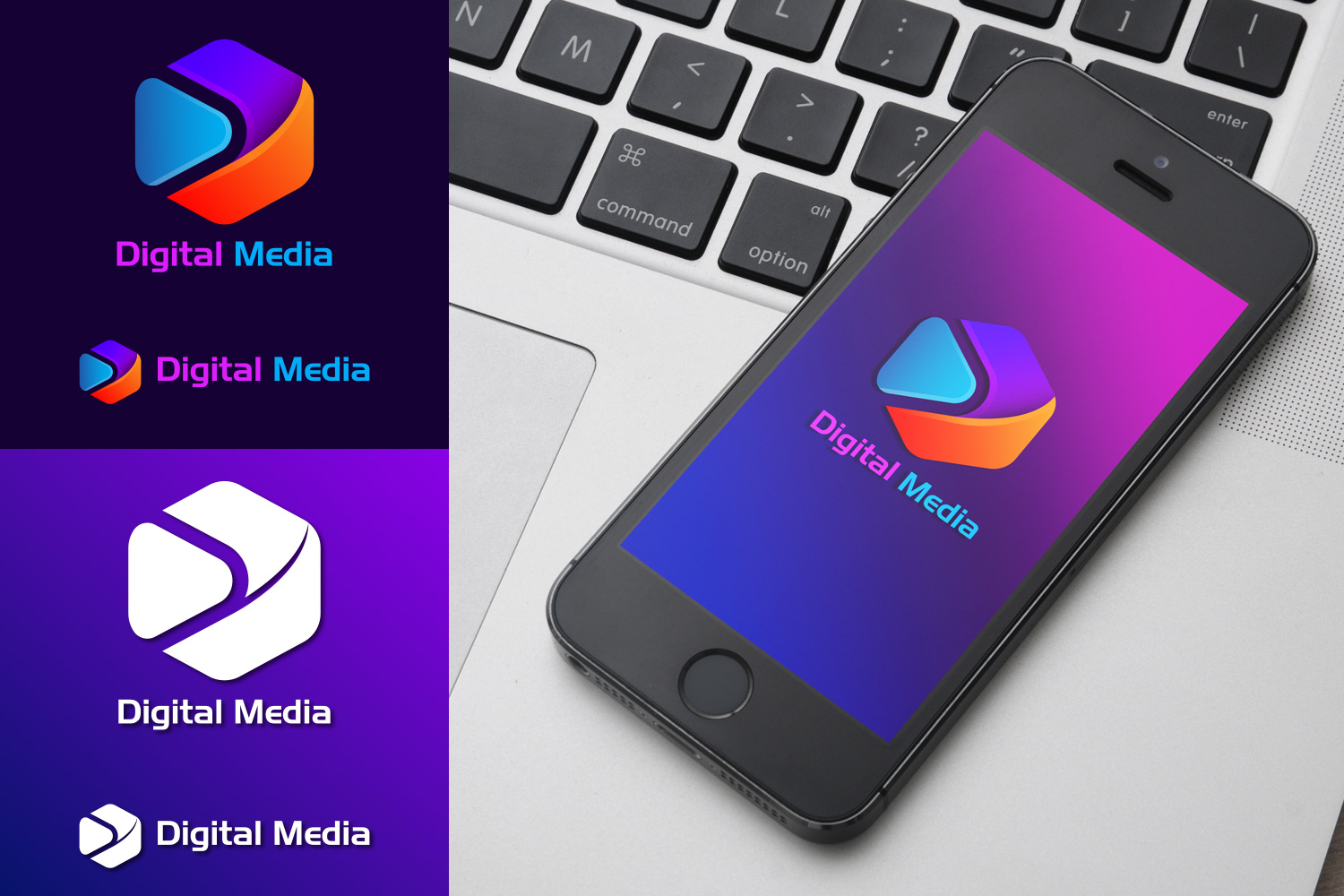 Digital Media Mobile App Logo Design - MasterBundles
