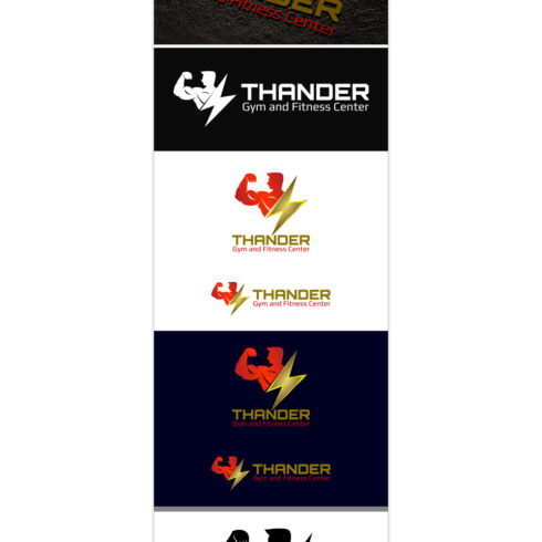 Thunder Muscle Care Gym Body Physical Fitness Center Health club Logo ...