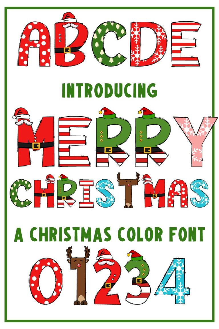 Merry Christmas Color Font Design - MasterBundles
