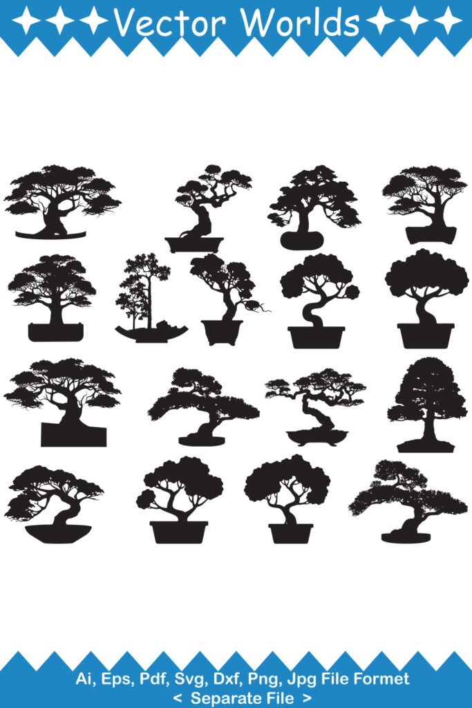 Bonsai Tree SVG Vector Design - MasterBundles