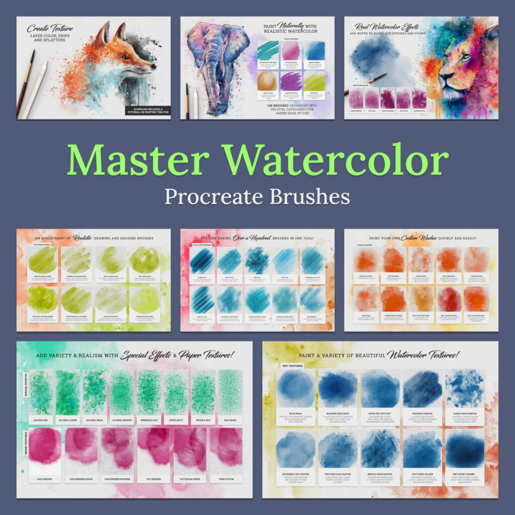 Master Watercolor Procreate Brushes – MasterBundles