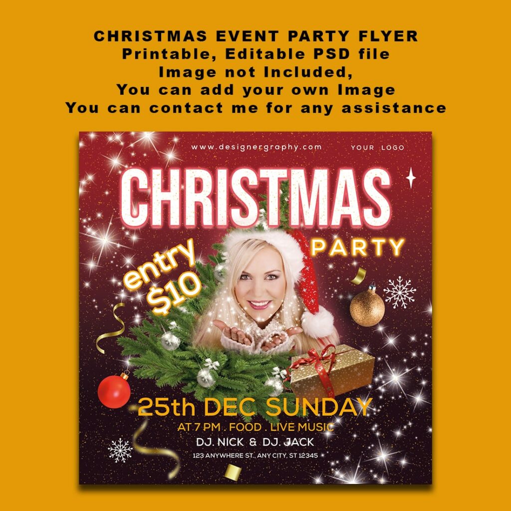 Printable Christmas Party Flyer Only$7 - MasterBundles