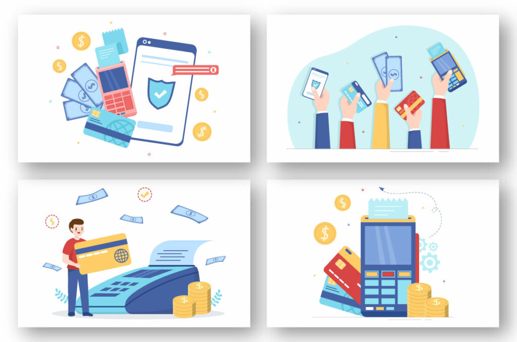 Merchant Service Cartoon Design Illustration - MasterBundles