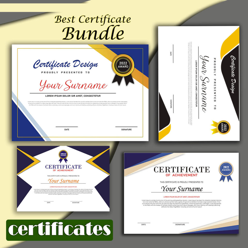Vintage Style Certificate Design - MasterBundles