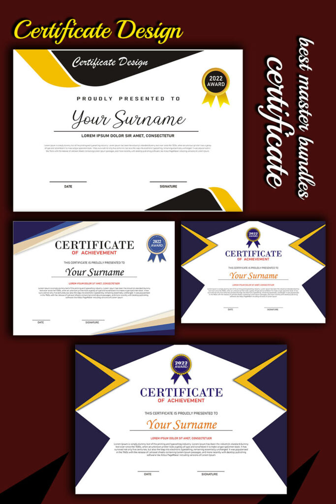Vintage Style Certificate Design - MasterBundles