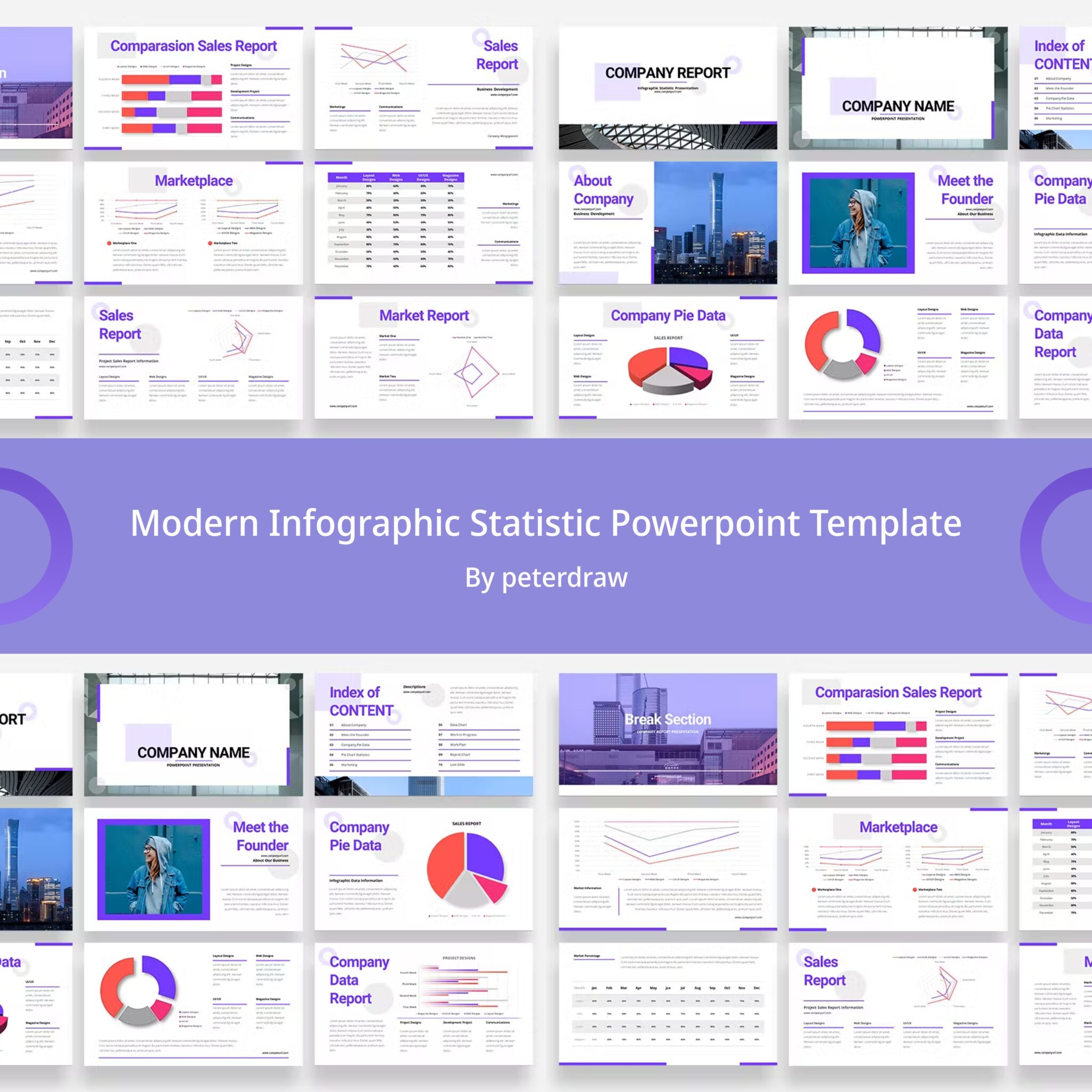 Modern Infographic Statistic Powerpoint Template – MasterBundles
