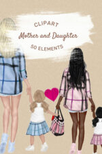 Mother And Daughter Clipart – MasterBundles