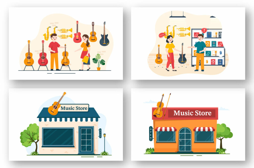 11 Music Shop Illustration - MasterBundles