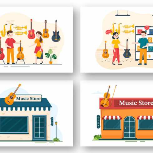 11 Music Shop Illustration - MasterBundles