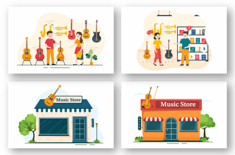 11 Music Shop Illustration - MasterBundles
