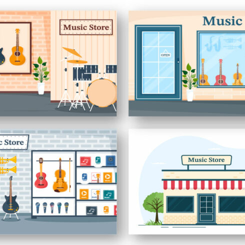 11 Music Shop Illustration - MasterBundles