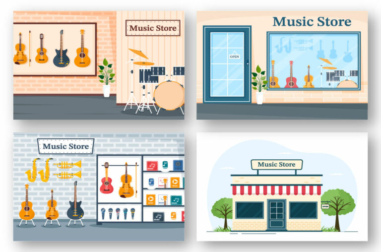11 Music Shop Illustration - MasterBundles