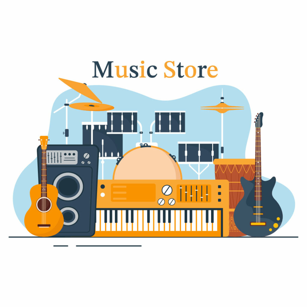 11 Music Shop Illustration - MasterBundles
