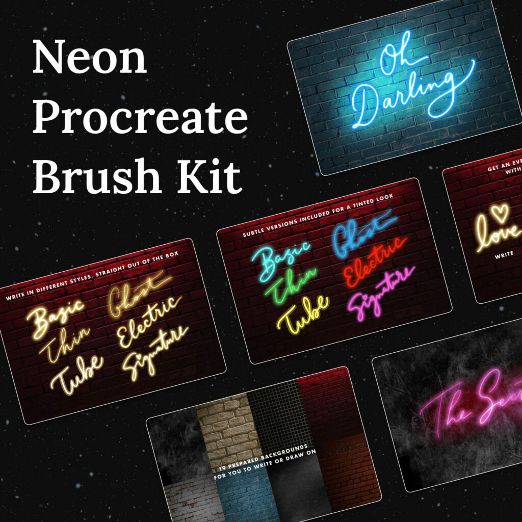 Neon Procreate Brush Kit – MasterBundles