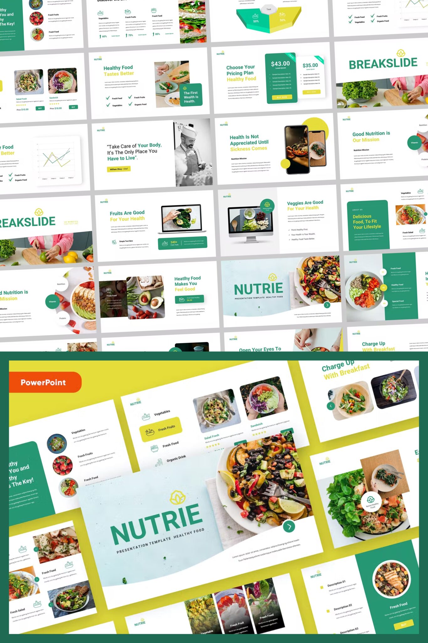 NUTRIE - Healthy Food Powerpoint Template – MasterBundles